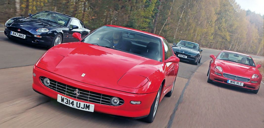 Giant road test Ferrari 456 GTA vs. Aston-Martin DB7, BMW 850CSi E31 ...