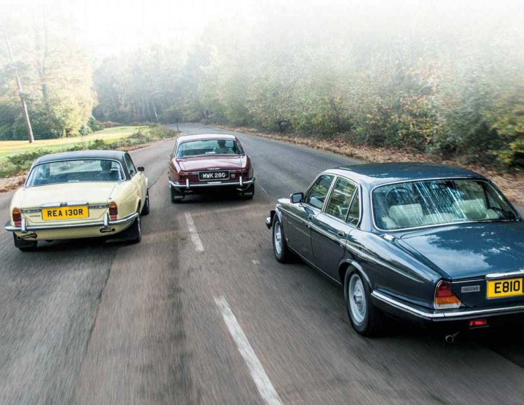 Jaguar luxury class: Series 1 XJ leads a Series 2 Daimler Sovereign ...